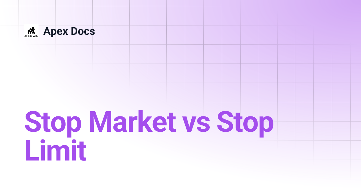 Stop Market vs Stop Limit | Apex Docs
